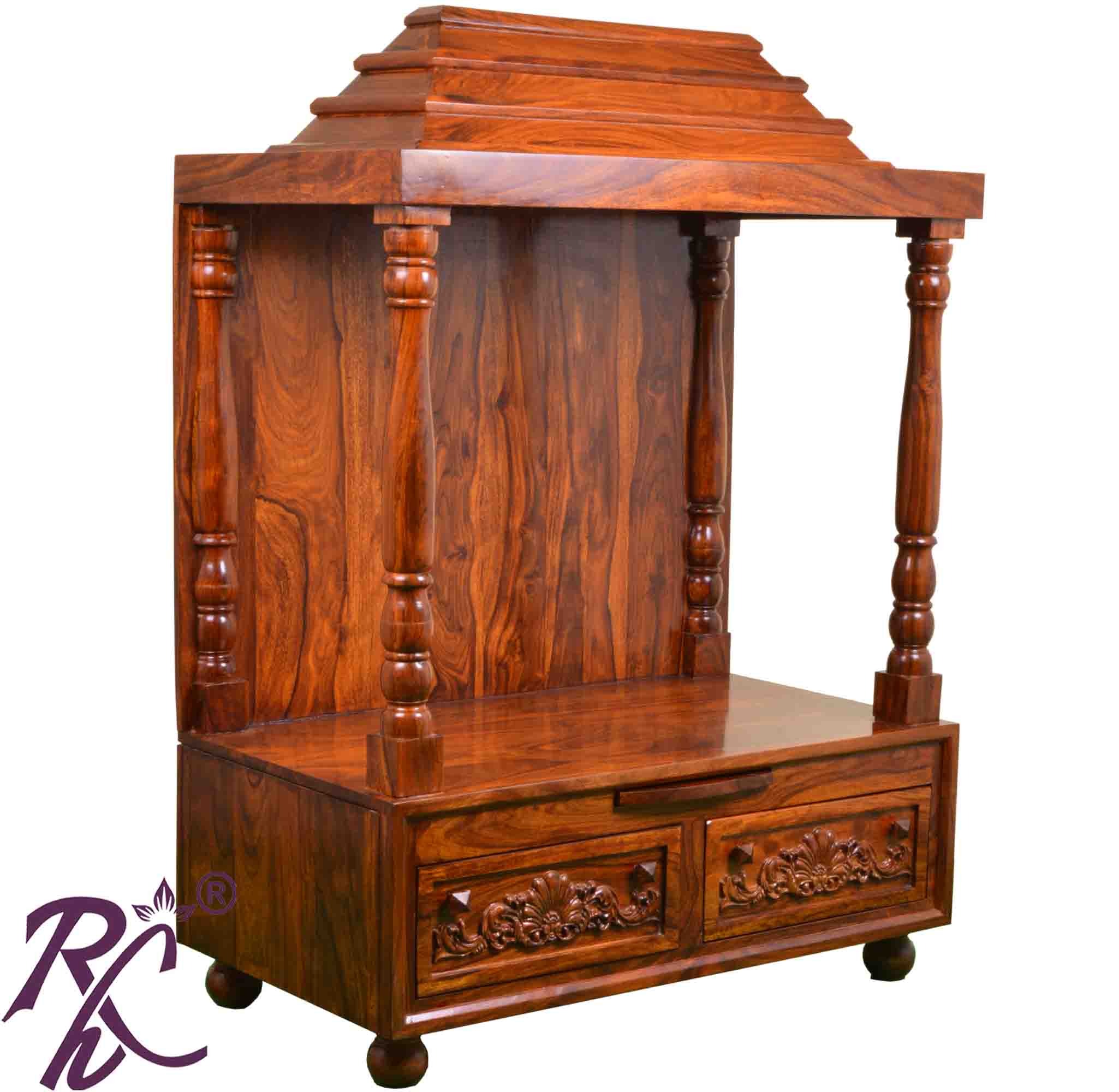 Solid Wooden Carving Prayer Unit - RAJ HANDICRAFT